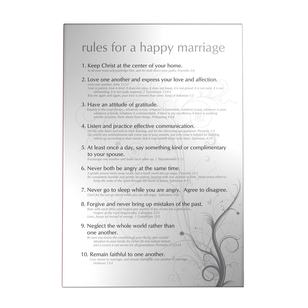 Rules for a Happy Marriage: White | Inspirational Decoposter | papemelroti