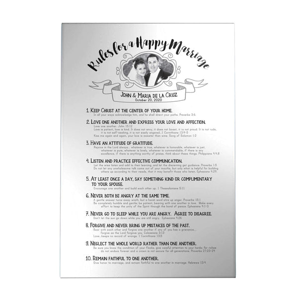 Rules for a Happy Marriage Personalized Decoposter with Picture ...