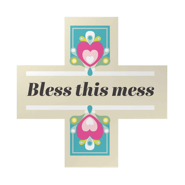 Bless This Mess | Original Deco Cross | papemelroti