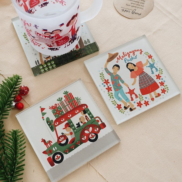 Paskong Pinoy | Original Glass Coaster | papemelroti