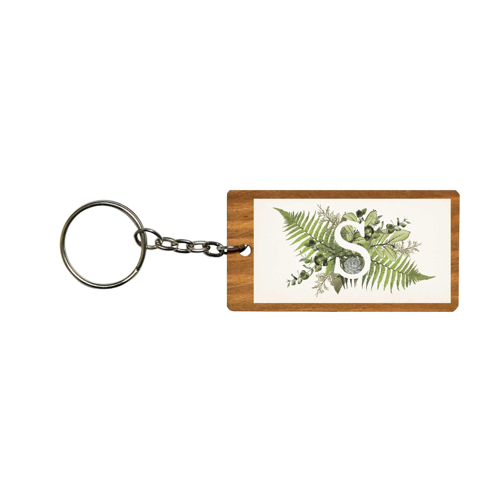 Botanical Monogram | Original Wooden Keychain | papemelroti