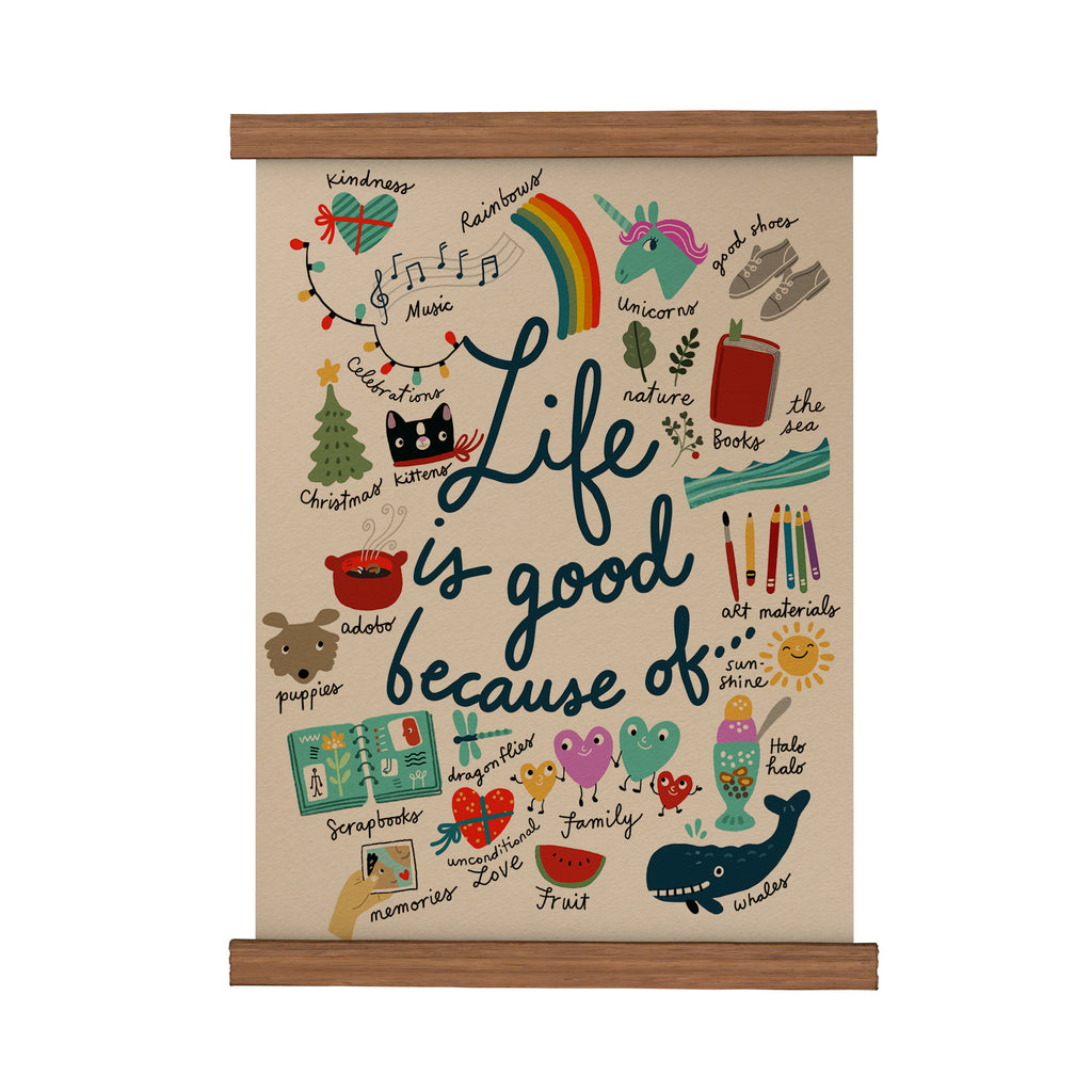 Life Is Good | Original Paper Scroll Poster | papemelroti